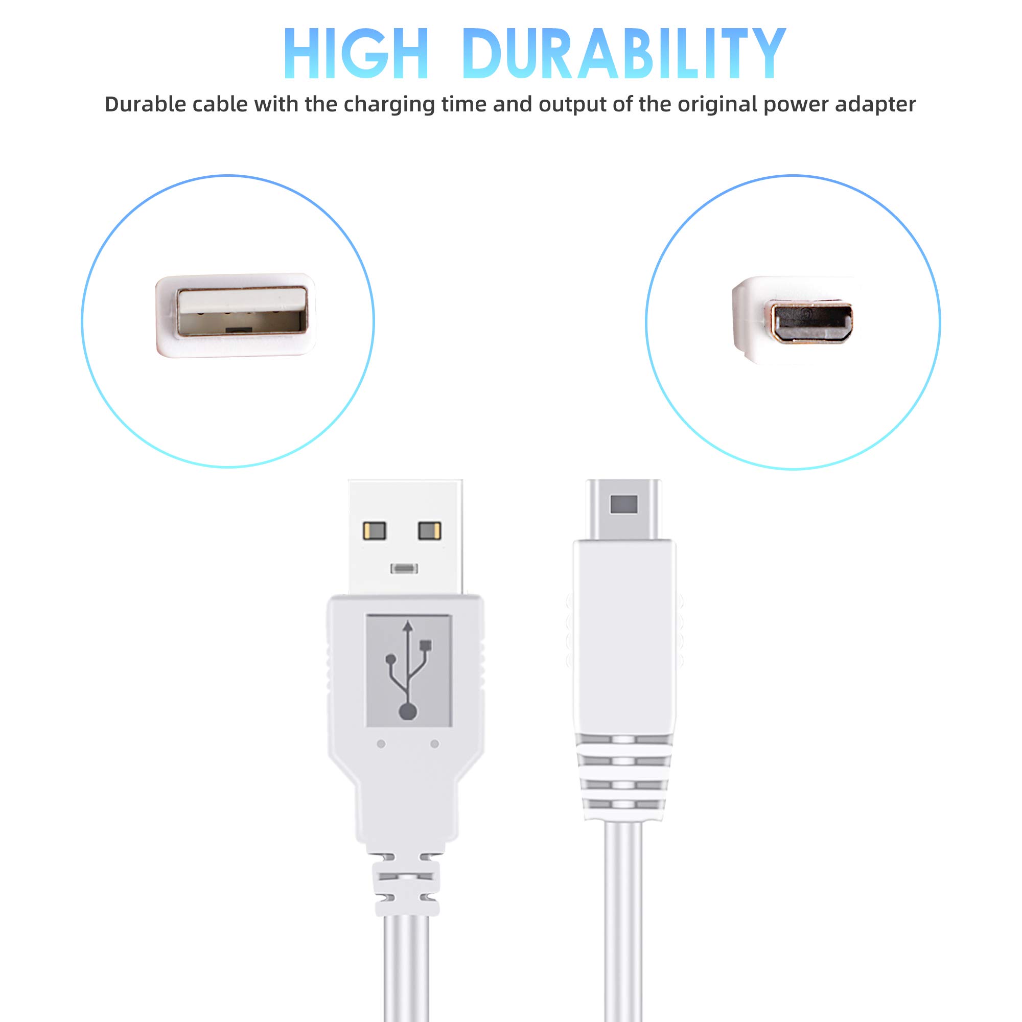2Pack 10FT Charger Cable for Wii U Gamepad, AC Power Adapter Charger Cord for Nintendo Wii U Gamepad Remote Controller