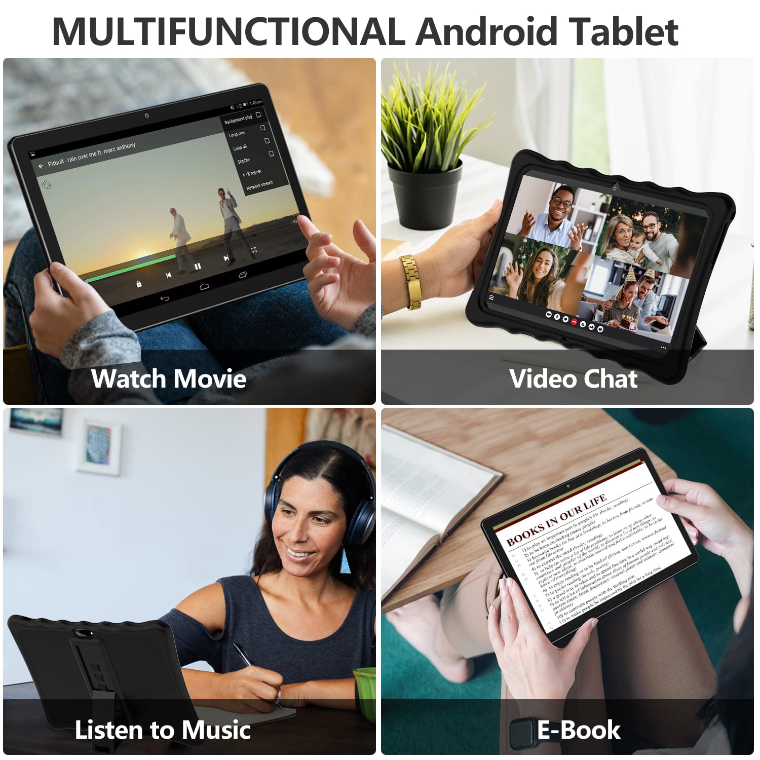 ๐ฎ๐ฌ๐ฎ๐ ๐๐๐ญ๐๐ฌ๐ญ Tablet 10.1" Octa-Core Android 11 Tablet, 64GB Storage Tablet with Keyboard, Stylus Pen, Dual 13MP+5MP Camera, WiFi, Bluetooth, GPS, 512GB Expand Support, IPS Full HD Display