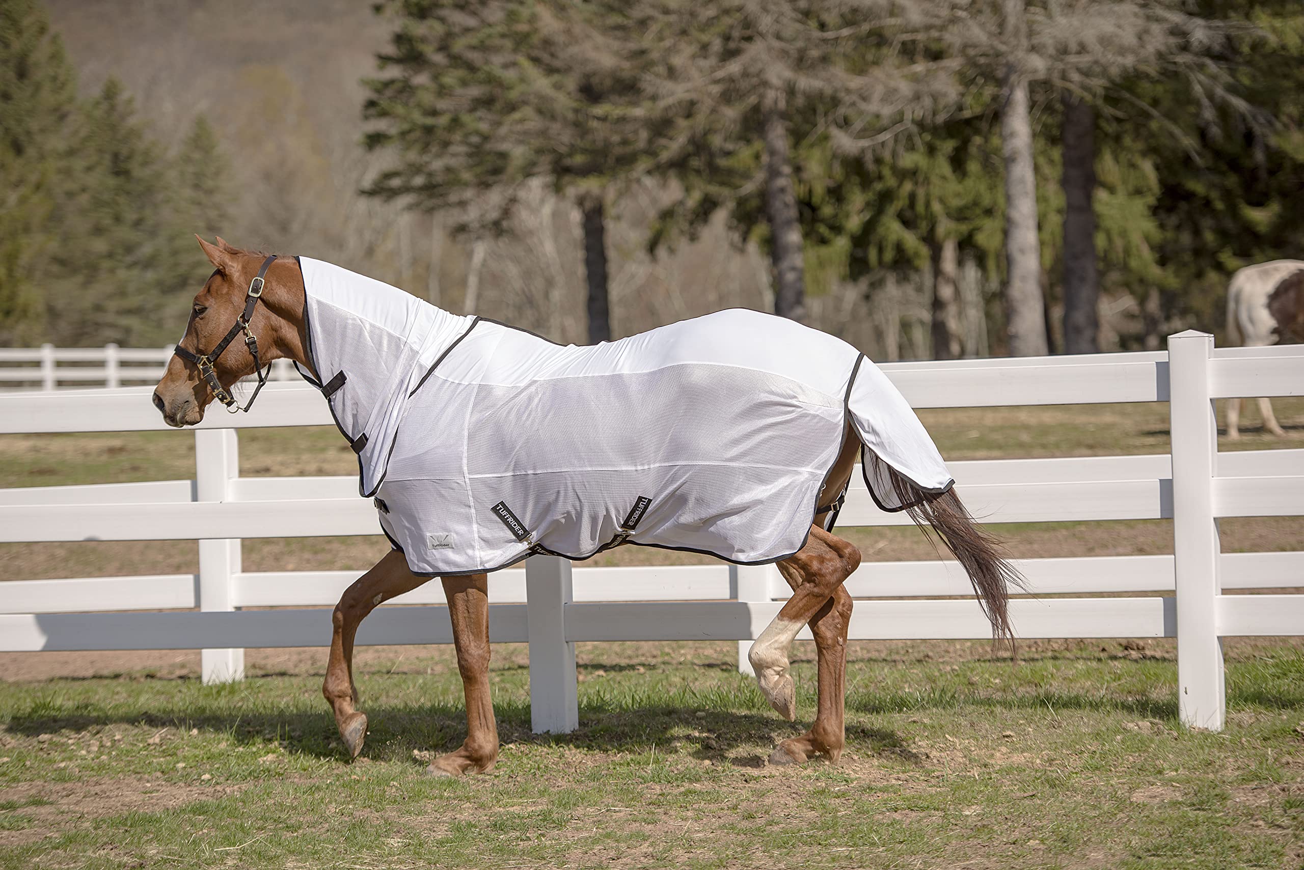 TuffRider Sport Coolmax/Mesh Blend Combo Neck Fly Sheet- White -75
