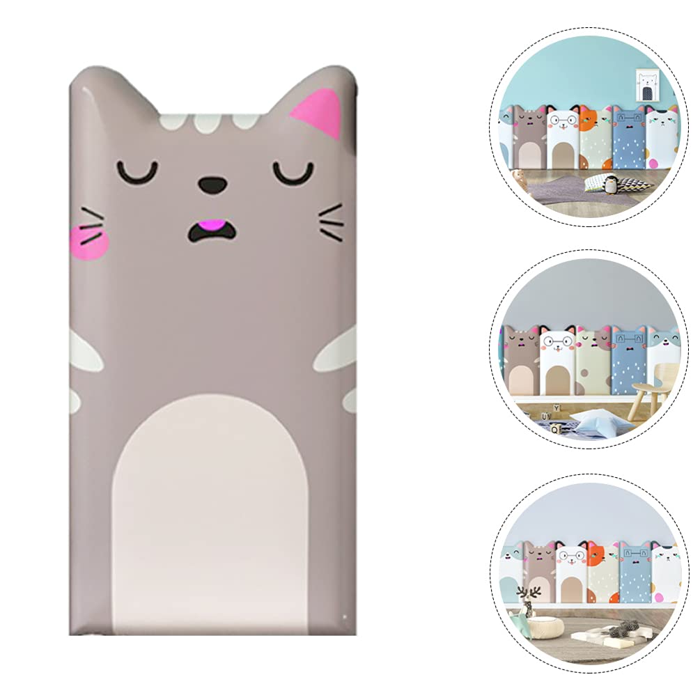 3D Self- Adhesive Thicken Wall Padding for Room, Anti- Collision Wall Stickers Cartoon Design Wallpaper Murals Soft Wall Mat for Nursery 1pcs (As Shown)