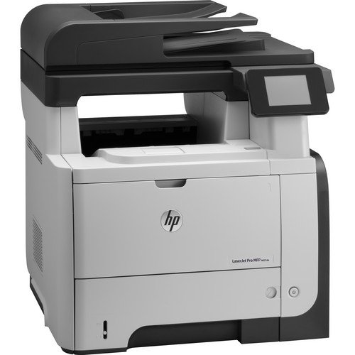 HEWLETT PACKARD Laserjet Pro M521dn All-in-One Printer (A8P79A) with Power Strip Surge Protector and Electronics Basket TM Microfiber Cleaning Cloth