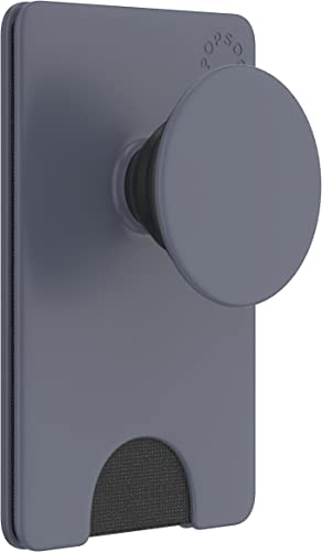 PopSockets Phone Wallet with Expanding Phone Grip, Phone Card Holder, Solid PopWallet - Shadow Blue