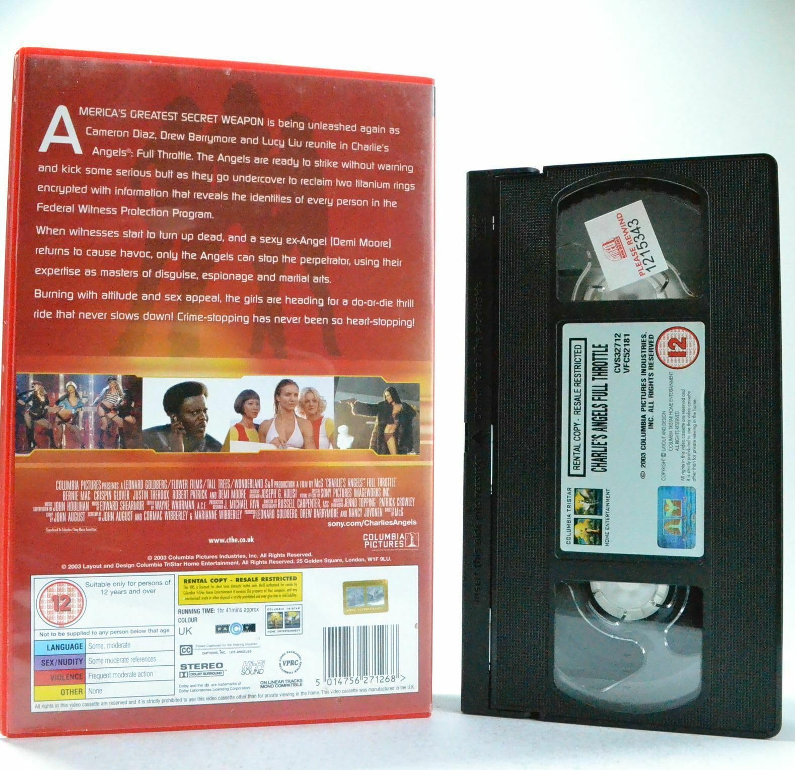 Charlie's Angels: Full Throttle - Action/Comedy (2003) - Large Box - Pal VHS
