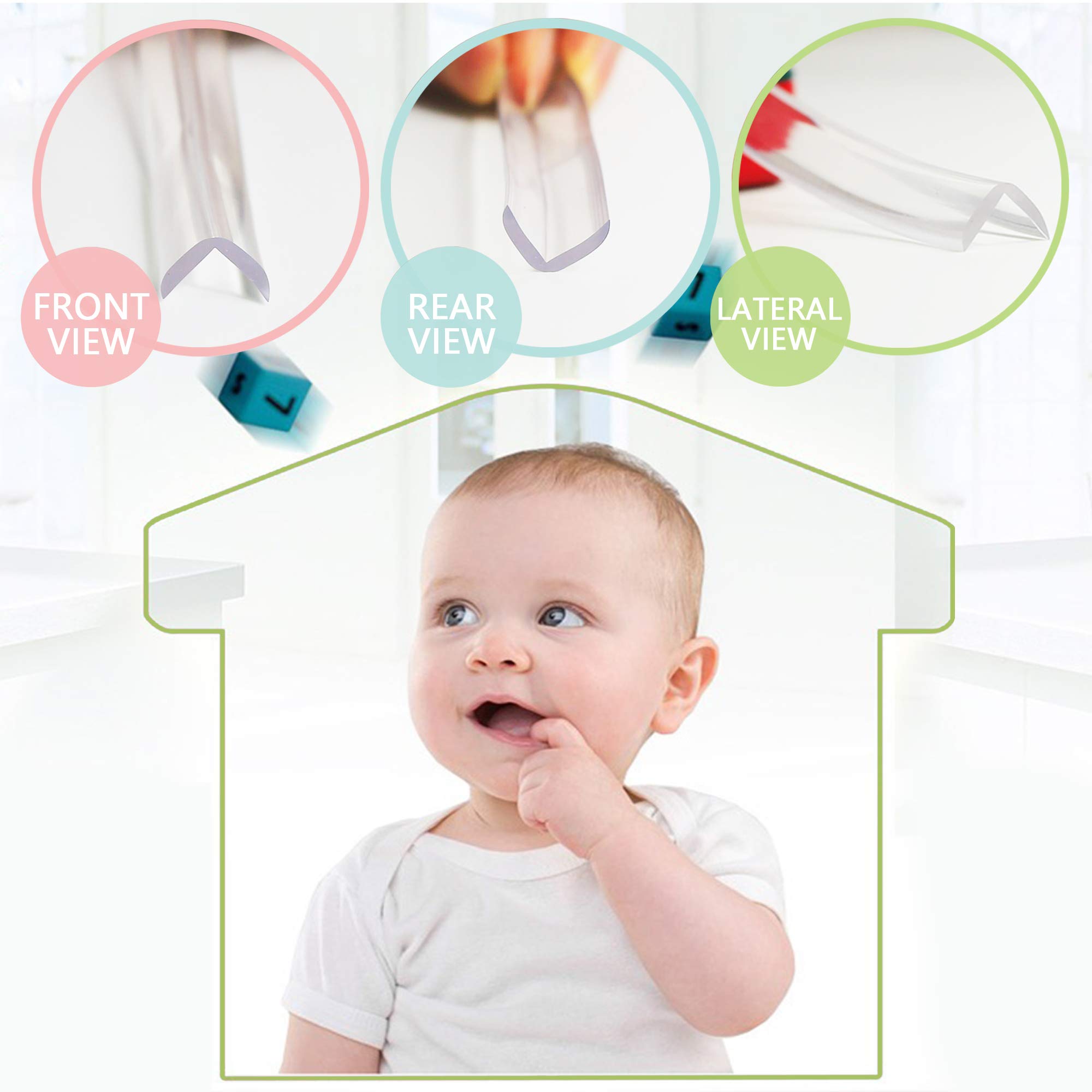 Corner Guards, Clear Furniture Edge Guard Bumper Strip Baby Proofing 3ft(1m) for Cabinets,Tables,Household Appliances,etc