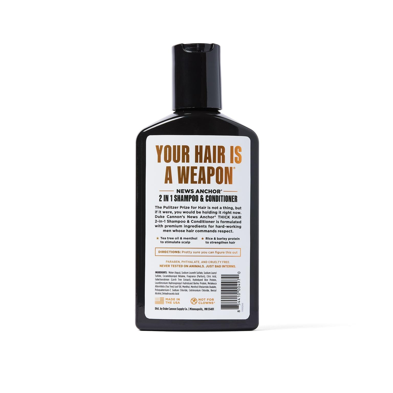 Duke Cannon News Anchor Thick 2-in-1 Hair Wash (Cedar),10 Ounces