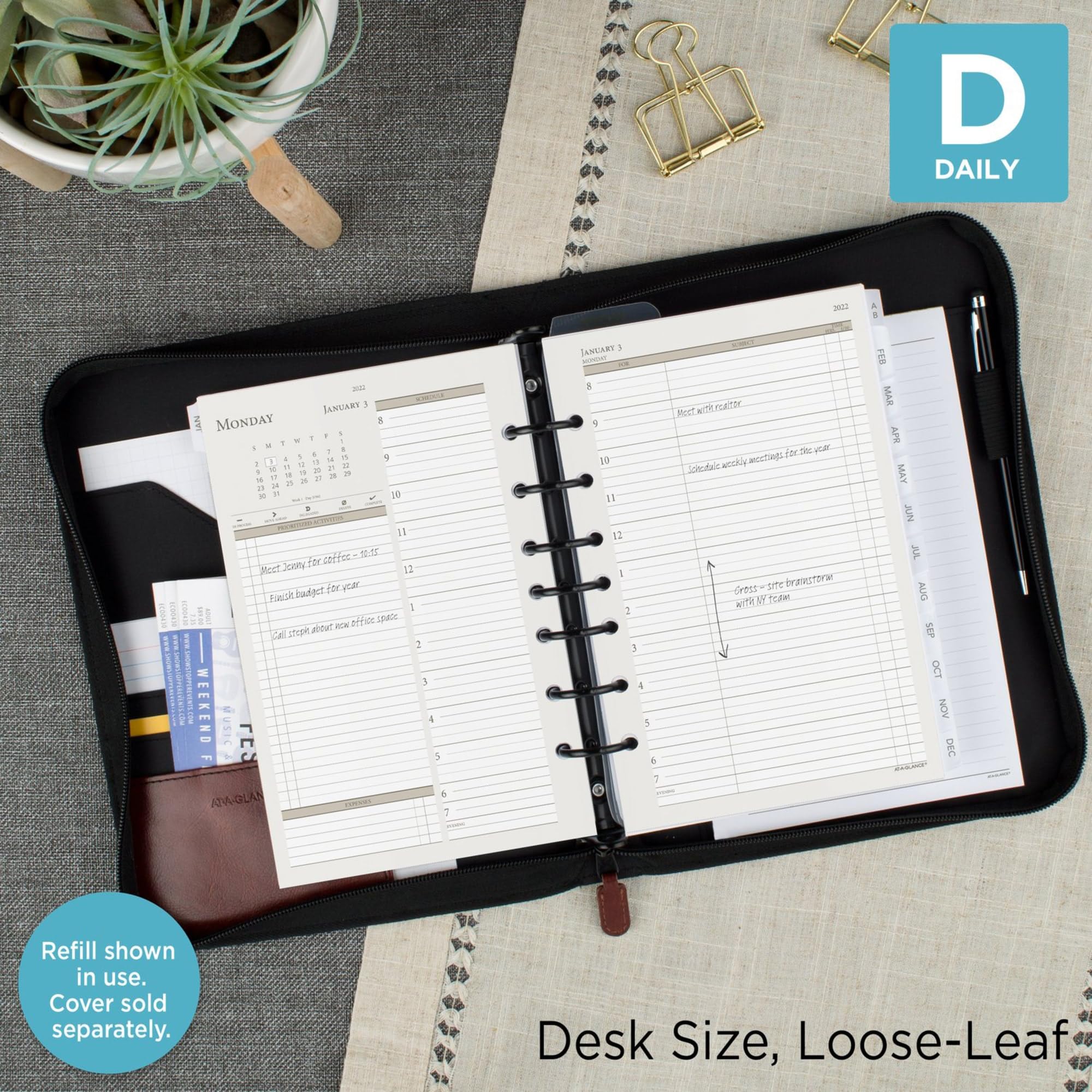 2022 Monthly Planner Refill by AT-A-GLANCE, 52132 DAY-TIMER, 5-1/2" x 8-1/2", Size 4, Kathy Davis (KD81-685)