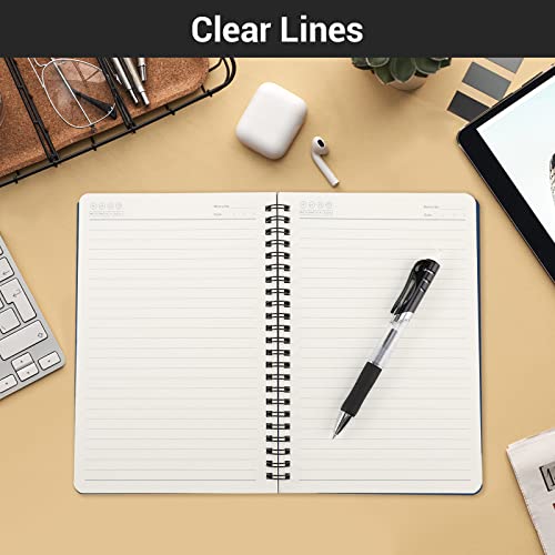EUSOAR Spiral Ruled Notebook, A5 6 Pack 5.5" x 8.3" 120 Pages Hardcover Lined Travel Writing Notebooks, Memo Notepad Sketchbook, Students College Office Business Subject Diary Ruled Book Journal