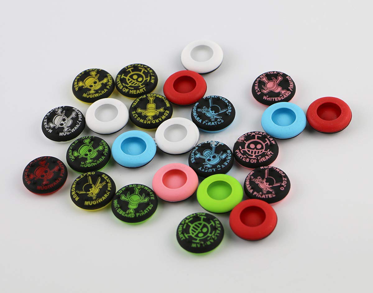 4 in 1 Analog Stick Joystick Rubber Silicone Cap Thumbstick Thumb Grip Cover Case Skin Joystick Grips for PS4 PS3 Xbox One Xbox 360 Controller (2# Red)