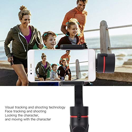 3 Axis Gimbal Stabilizer Vlog Handheld Cellphone Stabilizer Anti-Shake Smartphone Stabilizer for 55-90mm Cellphone Action Camera (Bundle : with Phone Lens)