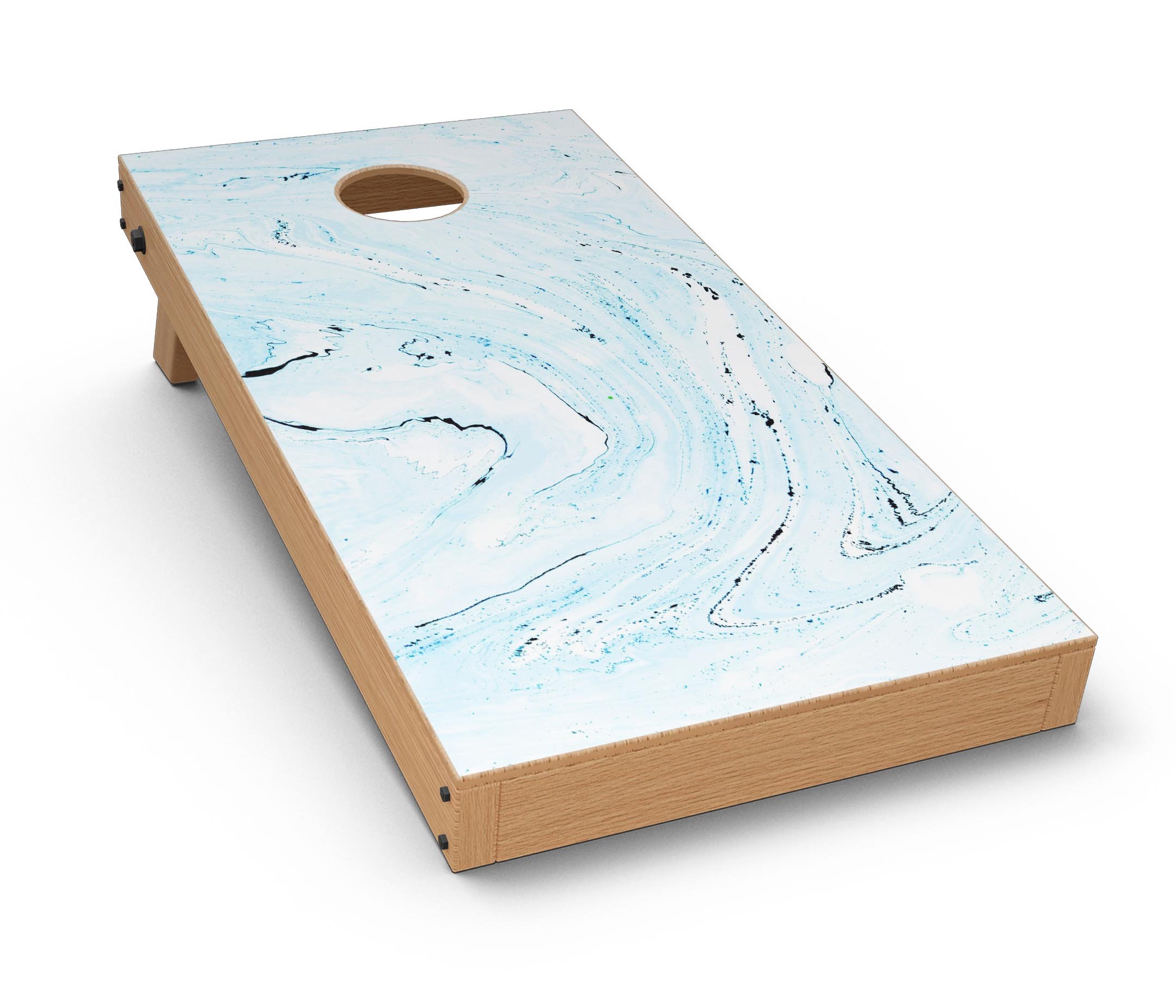 Design Skinz Marble Skin Set for Cornhole (Skin Only) - Ocean Blue Textured Marble