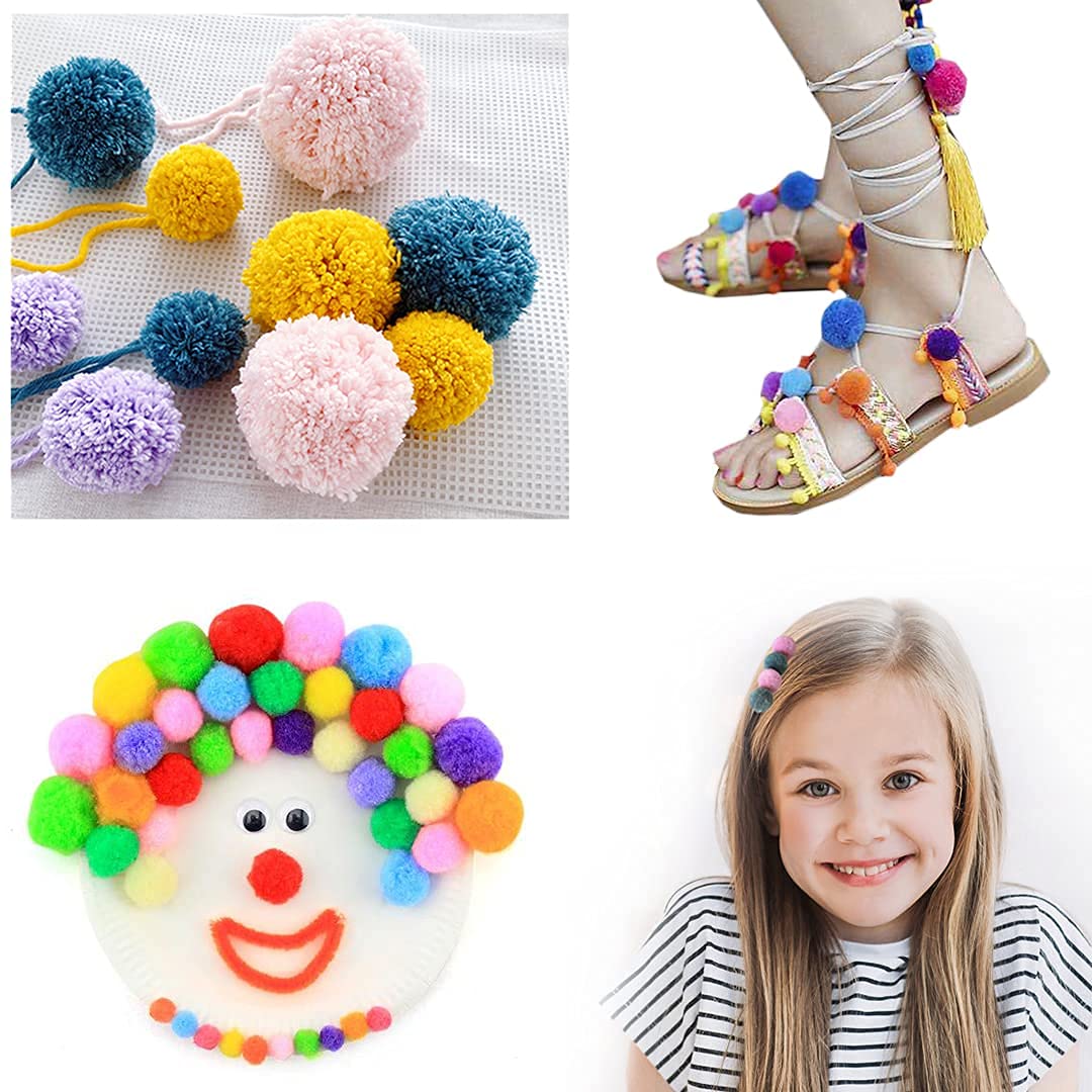 2 Set Pompom Makers of 6 Sizes, JOERSH 50 PCS Pom Pom kit Includes 8 PCS Pom Pom Maker, 2 PCS Thread Cutter Scissors, 40 PCS Plastic Needles for Fluff Ball Weave DIY Wool Yarn Knitting