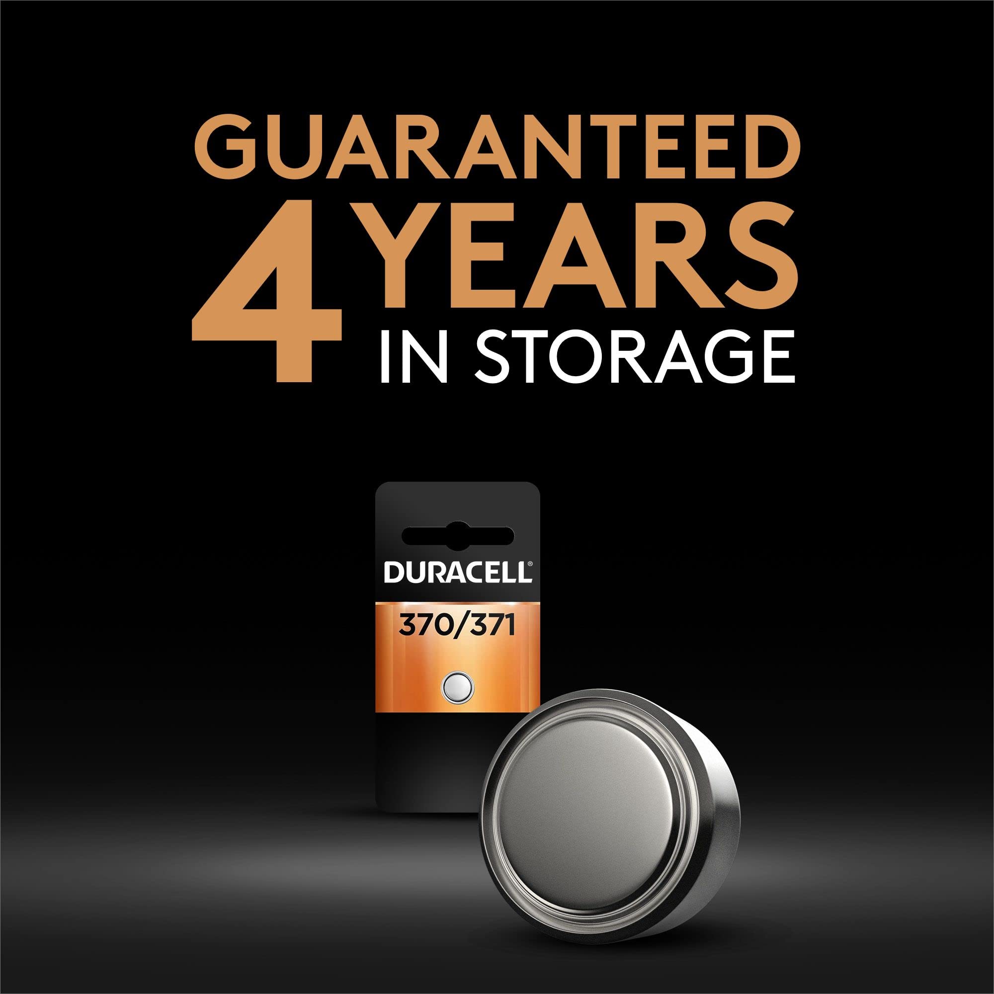 Duracell 370/371 Silver Oxide Button Battery, 1 Count Pack, 370/371 1.5 Volt Battery, Long-Lasting for Watches, Medical Devices, Calculators, and More
