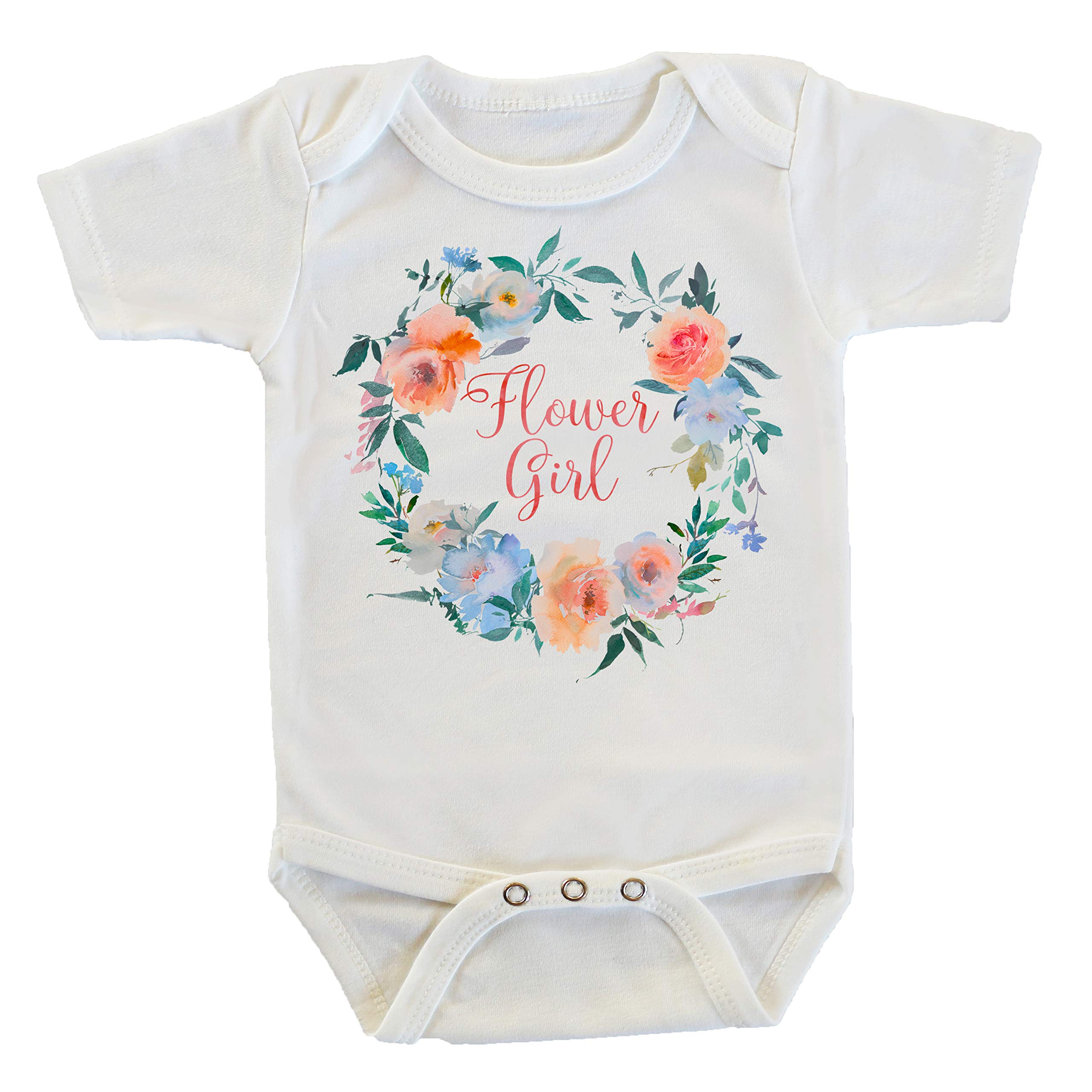 Witty and Bitty Flower Girl Wedding Wreath Onesie/Bodysuits (0-3 months, Wreath 7)