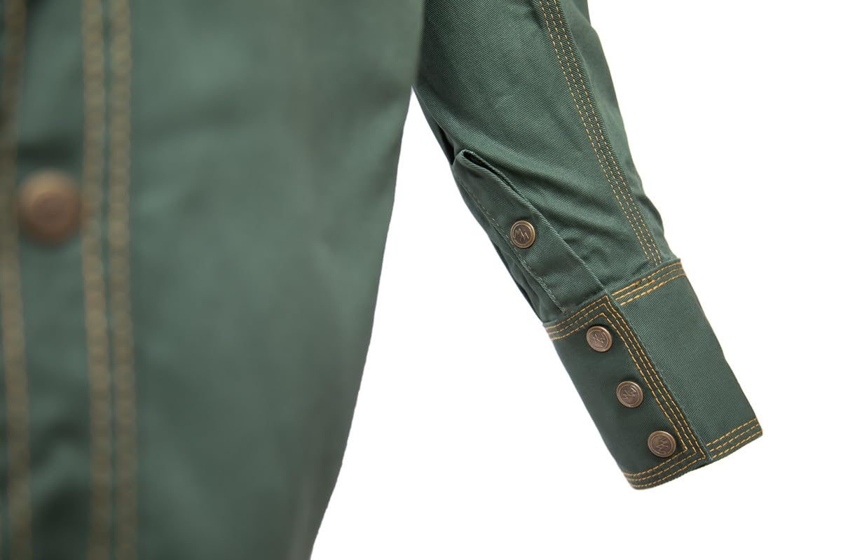 Western Welder Outfitting - Welding Shirt Western Style | Light Weight Tripled-Stitched Welding Shirts, Relaxed Fit (XL, Army Green)