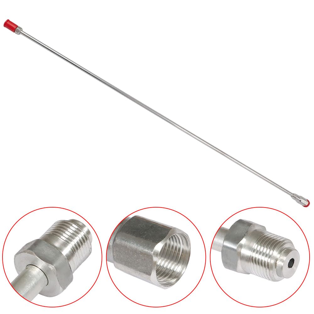 59Inch Airless Paint Sprayer Tip Extension Pole, Spray Gun Tip Extension Rod with Red Guard