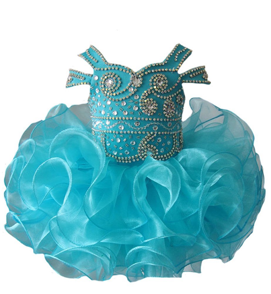ChengCheng Toddler Baby Girls Short Party Gowns Pageant Cupcake Dresses 4 US Turquoise