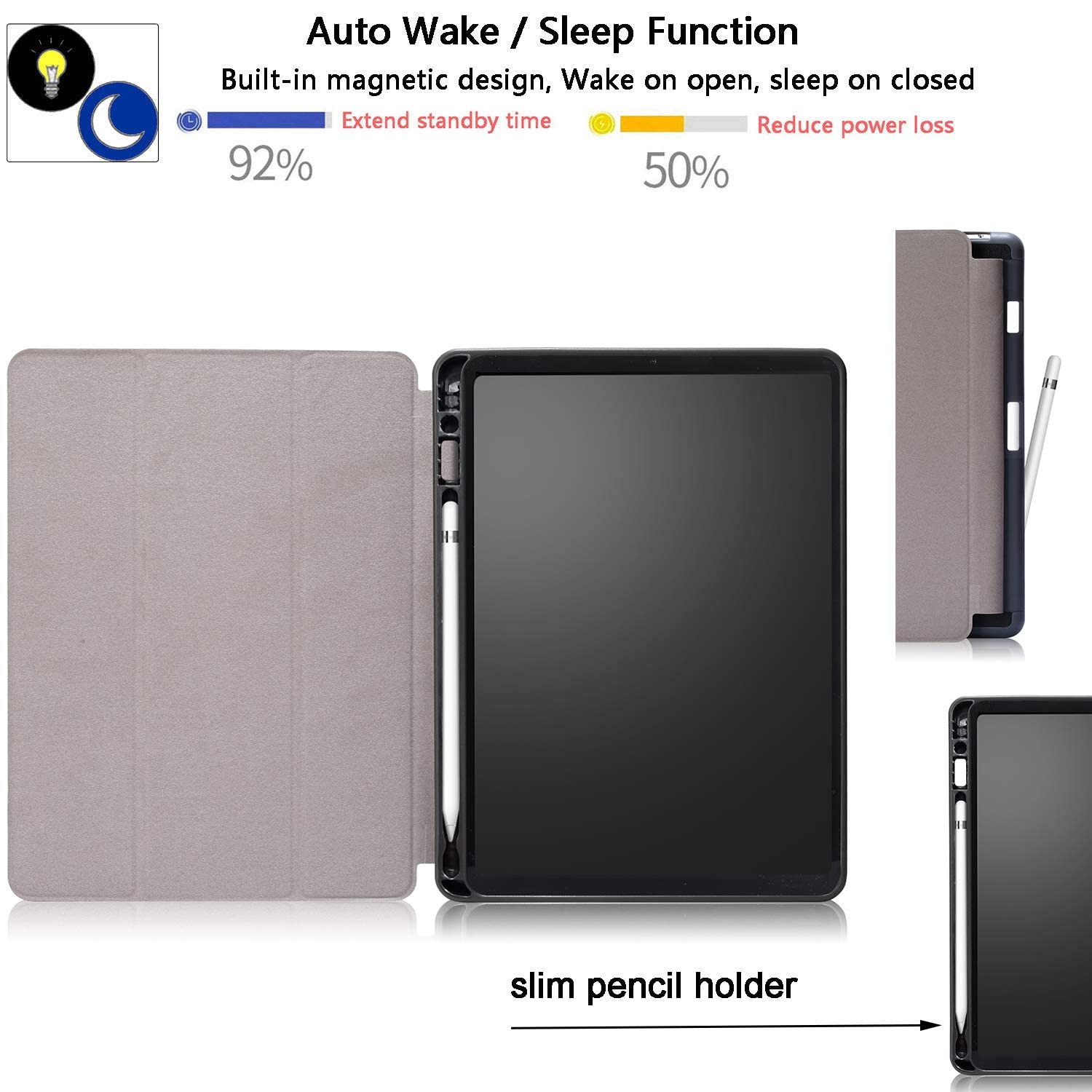 UUcovers for Apple iPad 10.2" (9th/8th/7th Generation) Case 2021/2020/2019, Smart Cover with Pencil Holder [Auto Wake/Sleep] PU Leather Stand Folio Tri-fold Shockproof Shell, Van Gogh Starry Night