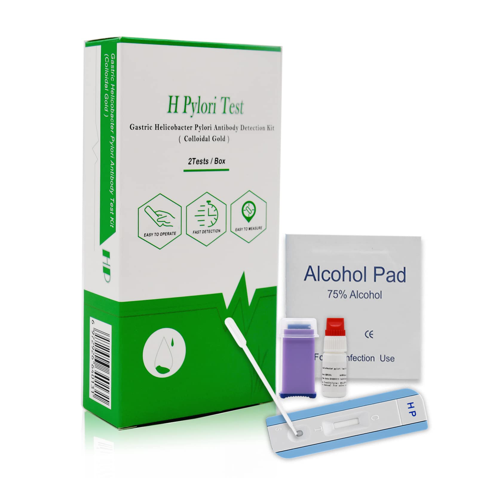 4 Tests Helicobacter Detection at Home Detection kit Self-Test at Home, Results in 10-15 Minutes, No Need to Go to The LaboratoryV