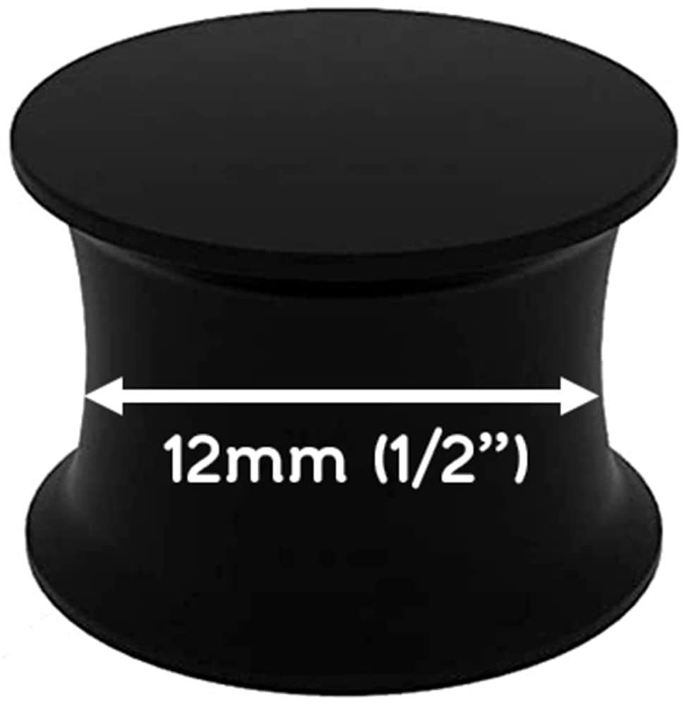 2pc Black Silicone Gauges 1/2 Double Flared Saddle Earring Ear Stretcher Gauge Plug Lobe Earring Piercing Jewelry