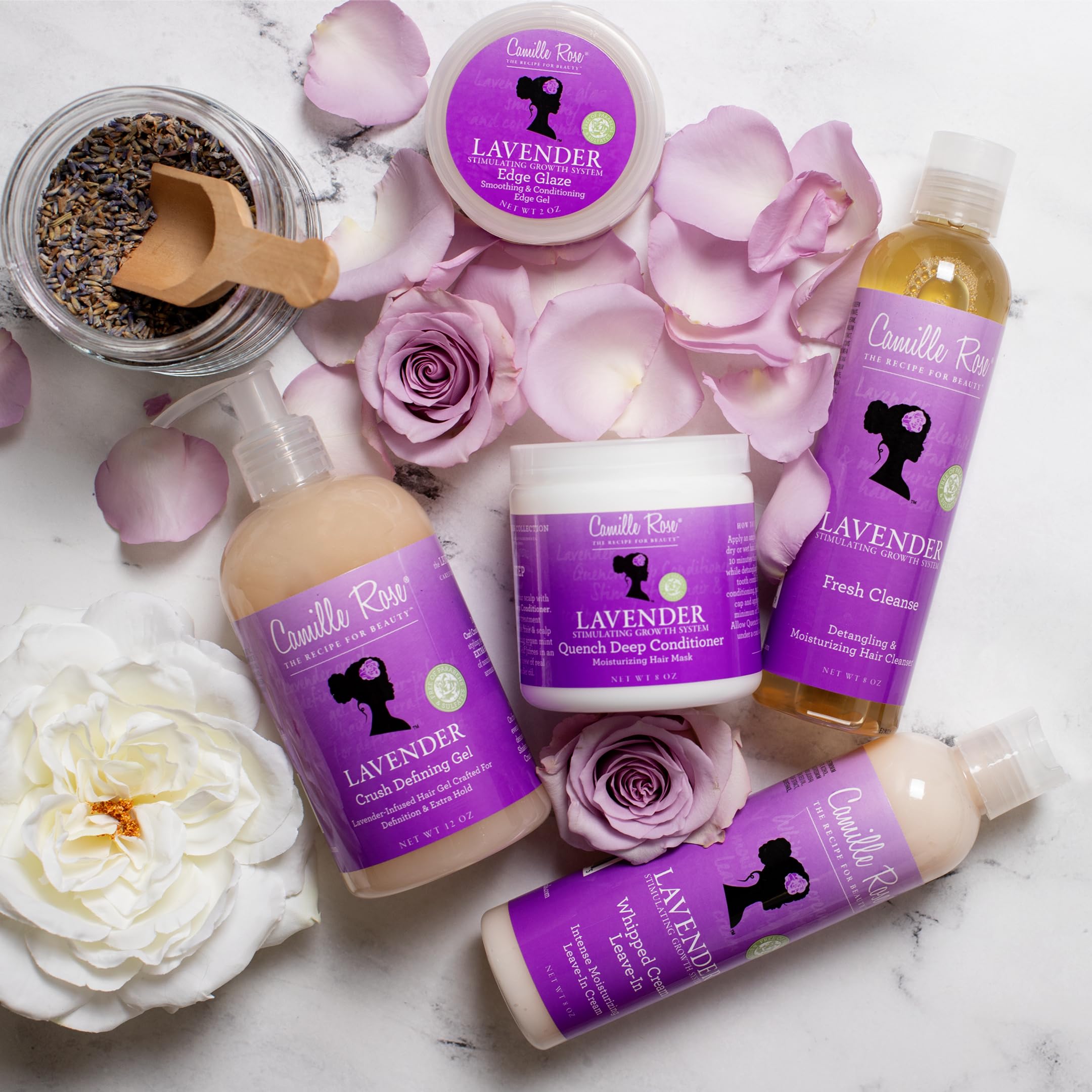 Camille Rose Lavender Fresh Cleanse, Detangling and Moisturizing Shampoo, with Apple Cider and Lavender Oil, 8 oz