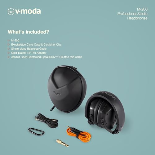 V-Moda M-200 Hi-Res Audio Studio Headphones - Matte Black