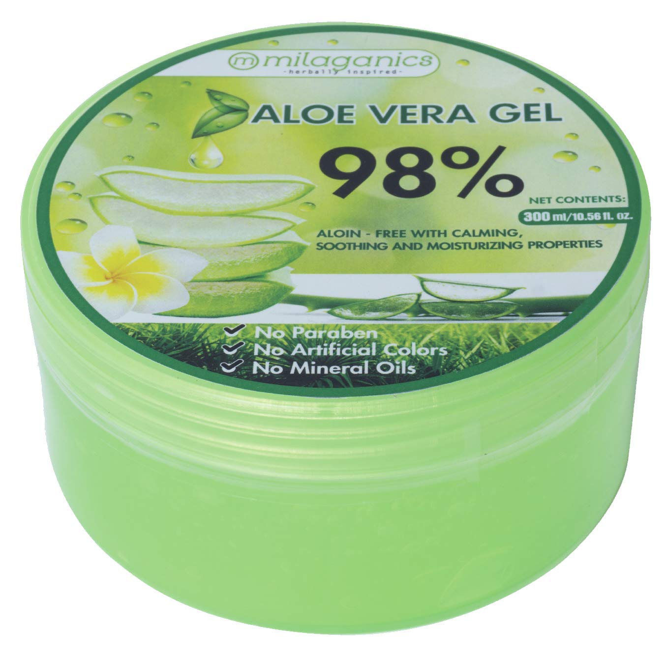 ORGANIC ALOE VERA GEL SUNBURN RELIEF AND VITAMIN E with NATURAL INGREDIENTS, HERBAL ESSENCES, ANTI-AGING, PROVIDE MOISTURE NON-STICKY FEELING, PREVENT DRY, FLAKY SKIN, MOISTURIZING GEL FACE 300ml
