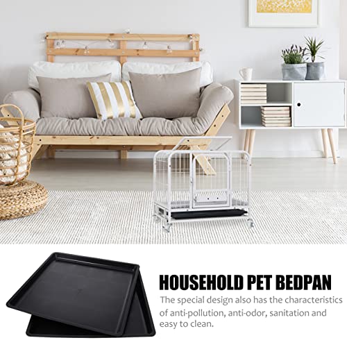 Crate Pans Pet Training Trays 2Pcs Pet Proof Plastic Pan, Pet Cage Accessories Replacement Trays for Cat Cages Easy- to- Clean Plastic Trays for Cat Cages- Black Replacement Pan Pet Pet Tray