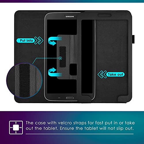 DETUOSI Slim Case for Samsung Galaxy Tab 3 8.0" 2014 (SM-T310/T311/T315), Ultra Thin Lightweight Folio Folding PU Leather Full-Body Protective Tablet Book Cover + Multi-Angle Stand + Magnetic Closure