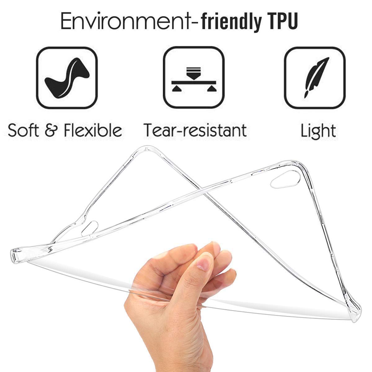 HBorna Clear Case for 10.9" iPad Air 5th Generation 2022 / iPad Air 4th Generation 2020, Support Apple Pencil 2nd Gen Charging, Slim Lightweight Silicon Back Cover