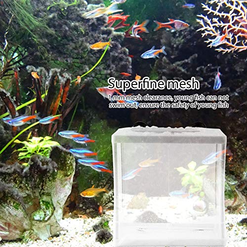 Fish Breeding Incubator, Fish Tank Breeder Net Multifunctional Durable Isolation Mesh Box Fish Breeding Net Aquarium Fish Tank Incubator Breeder with Suction Cup for Fish Tank Breeder Box