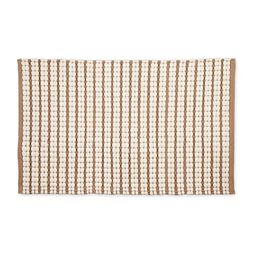 DII Indoor Braided Cotton Area Rug, Handloomed Yarn Dyed Woven, Reversible, 20x31.5, Stone Stripe