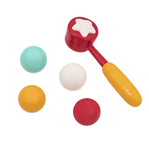 Battat – Pound & Roll – Baby Activity Toy Station with 1 Toy Hammer & 4 Balls for Kids 12 Months + (7-Pcs) , Light Blue