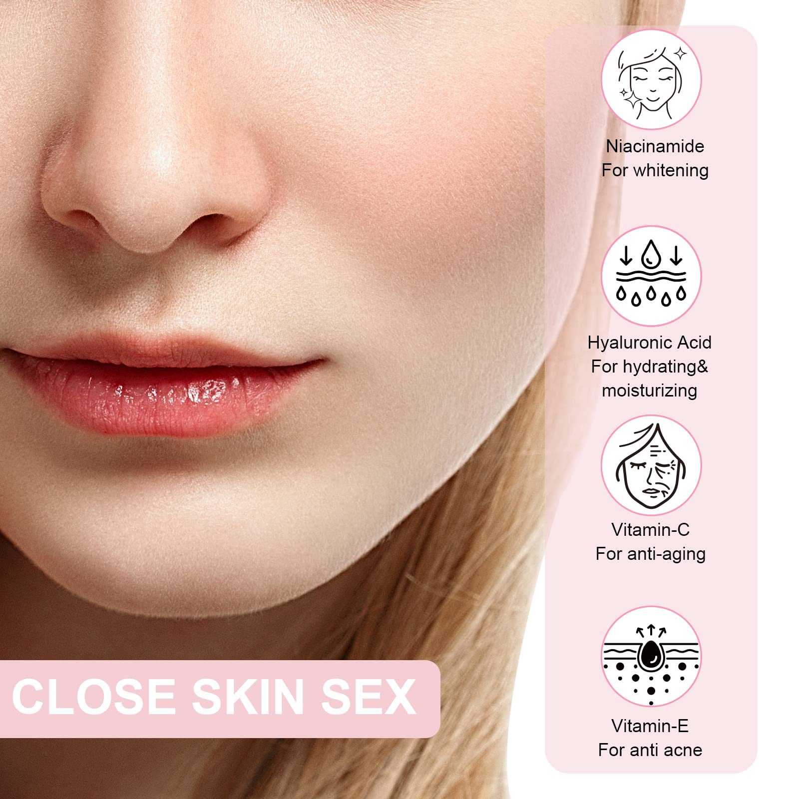 4-in-1 Facial Serum - Niacinamide, Vitamin C & E, Hyaluronic Acid for Anti-Aging, 1 fl oz
