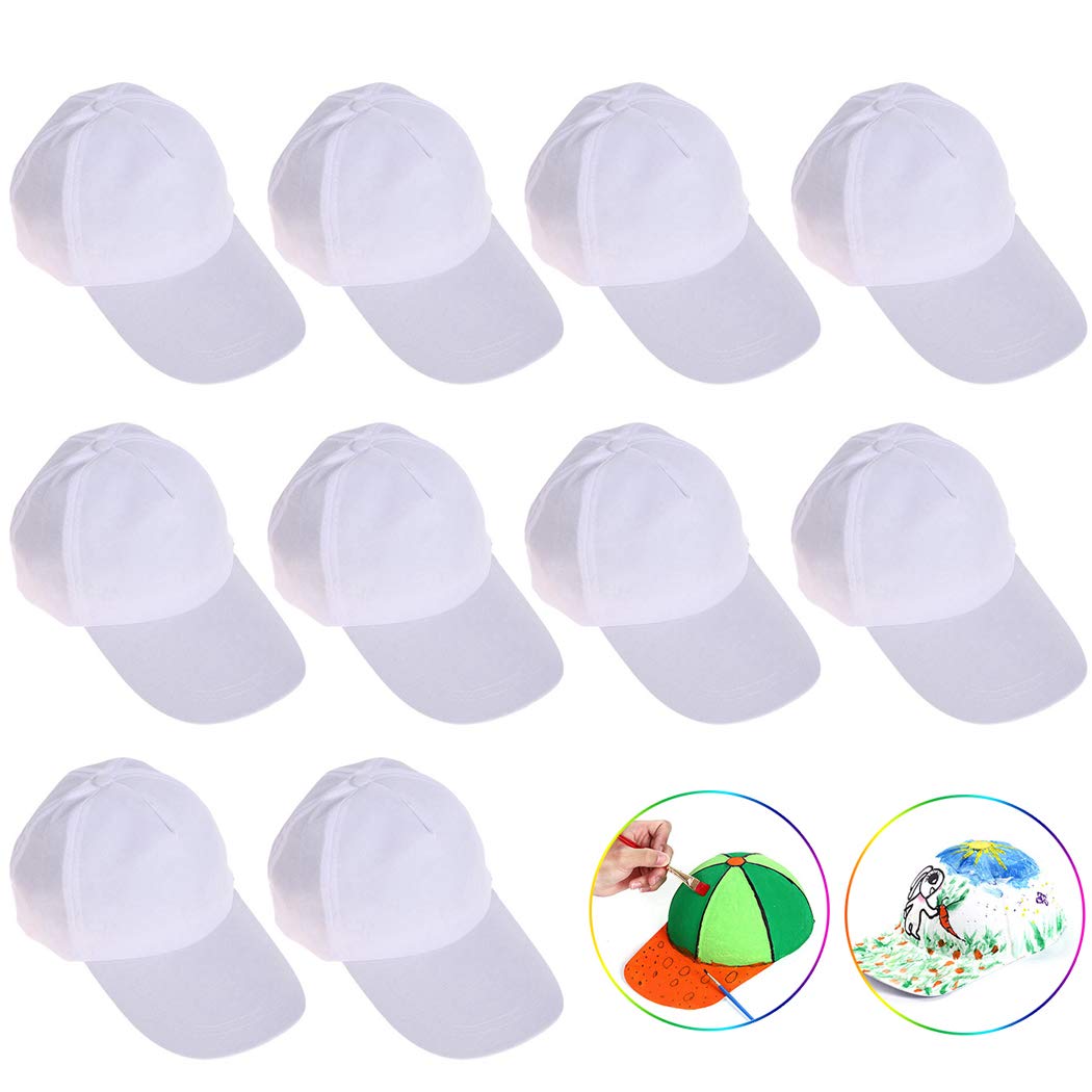 B bangcool DIY Kids Baseball Caps Hats - White DIY Creative Painting Polyester Sun Hat Sports Cap for Kids