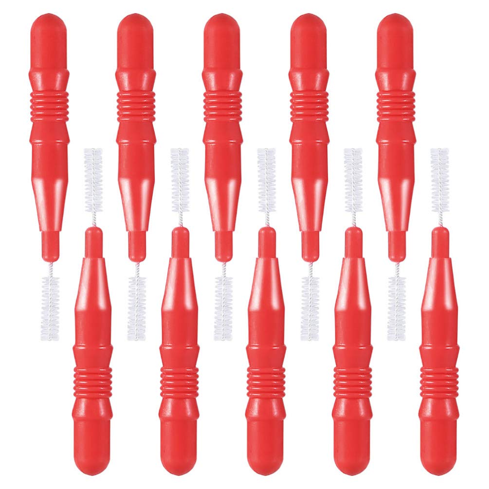 Healifty 50pcs Interdental Brushes Dental Floss Picks Toothbrush 3mm Oral Cleaner Personal Health Care Supplies for Kids Adults Red