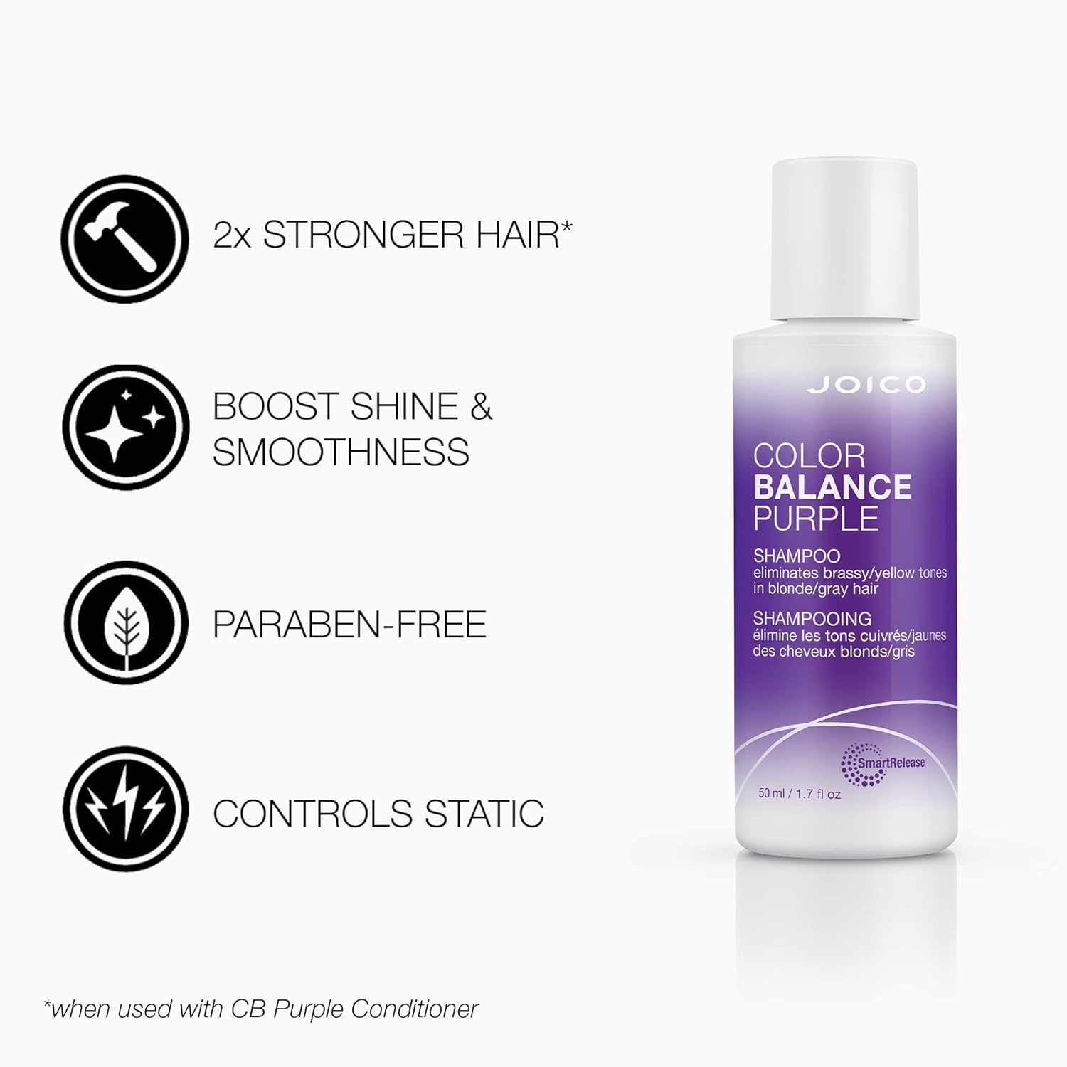 Joico Color Balance Purple Shampoo & Conditioner Mini Set, For Cool Blonde or Gray Hair