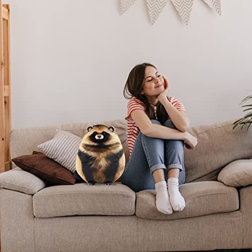 Dinyinor Cute Raccoon Plush Pillow ,Soft & Comfortable Stuffed Animal for Kids & Adults(Raccoon-12in)