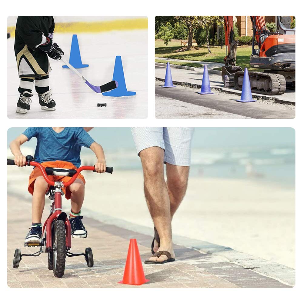 20 PCS 7 Inch Plastic Agility Cones for Kids-Mini Traffic Safety Cones-Construction Agility Cones for Party,Drills,Basketball,Soccer,5 colors