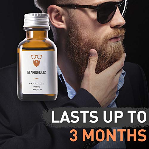 Beardoholic Premium Quality Beard Oil and Leave-in Conditioner, Softener - 100% Pure Organic Natural, Light Cedar Scent - Beard Growth and Stops Itchiness - Jojoba and Argan Oil