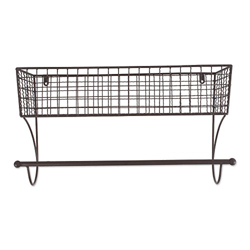 DII Rustic Farmhouse Bathroom Décor, Metal Storage, Large Towel Bar, Rustic