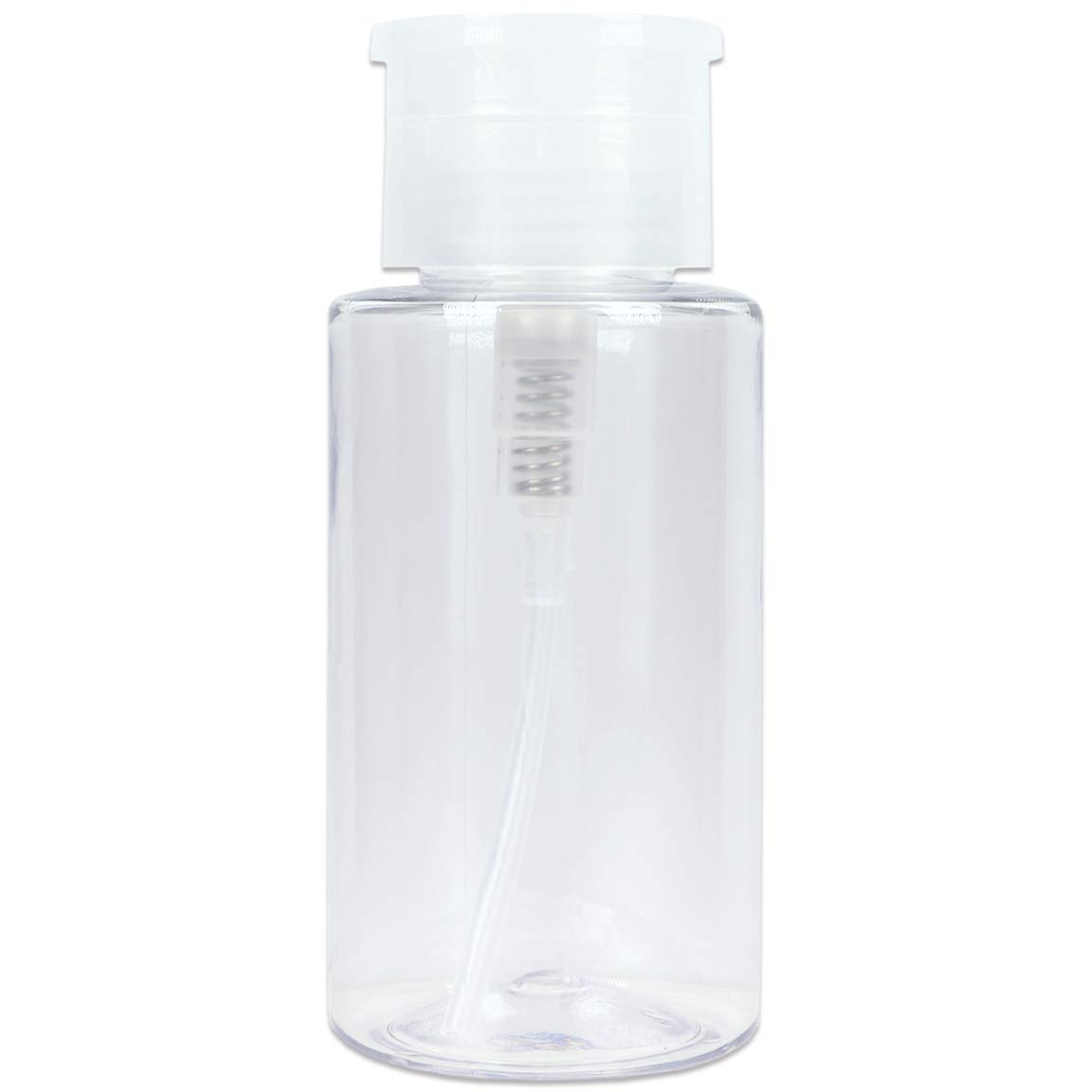 Beauticom Professional No Wording Labeled Push Down Liquid Pumping Empty Bottle Dispenser (7 oz, Clear)