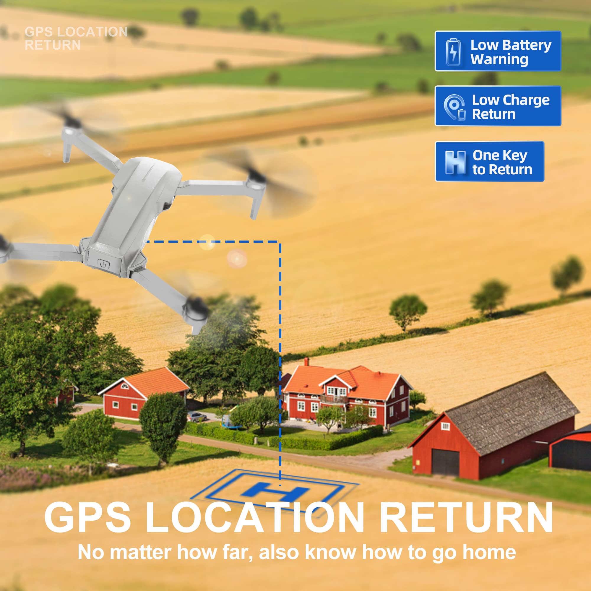 ๐ฎ๐ฌ๐ฎ๐ฏ ๐ก๐ฒ๐ HHD 4K GPS Drone with Camera for Adults: WiFi Mobile Control, Real-Time Image Transmission, RC Quadcopter with Auto Return, Follow Me, Altitude Hold, 40min Dual Batteries Flight