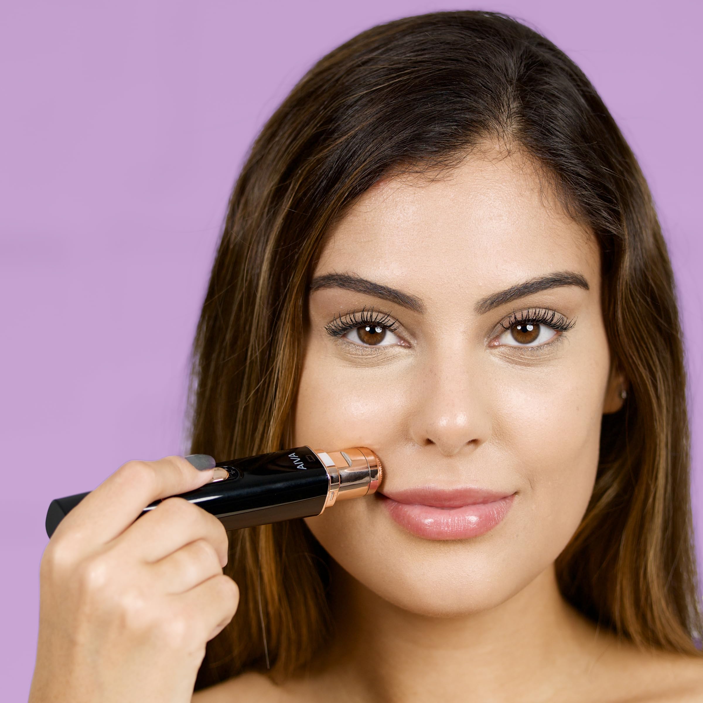 SPA SCIENCES - AIVA - The 2-in-1 Facial Hair Remover & Eyebrow Trimmer with Built-in LED Lights