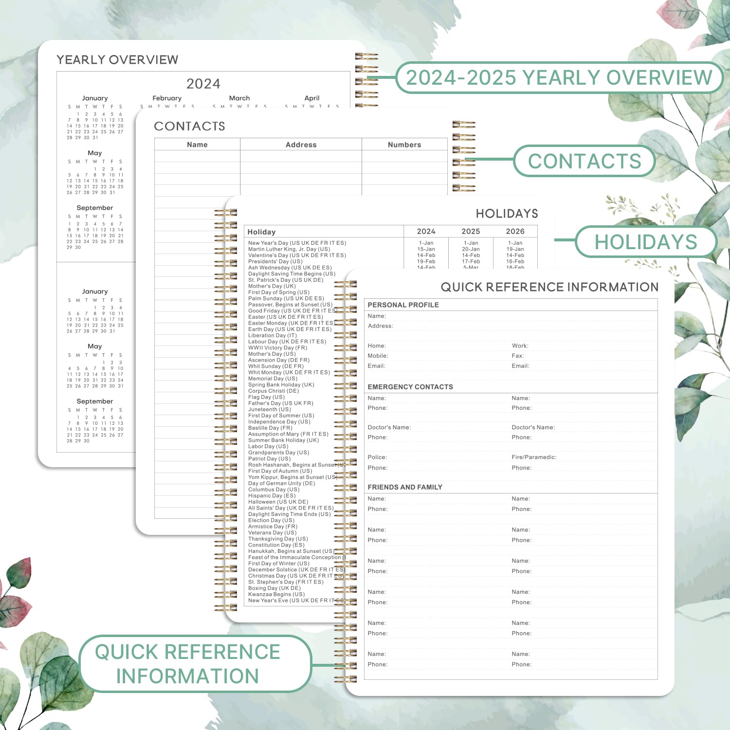 2024 Planner - 2024 Weekly Monthly Planner from Jan. 2024 to Dec. 2024, 9.7"x 7.7", 2024 Calendar Monthly planner with Printed Tabs + Monthly and Weekly Pages, 2024 Calendar 12 Month Planner