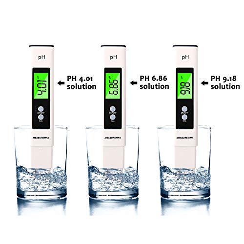MEASUREMAN PH Meter and TDS Meter Combo,0-14 PH Value, 0.01 Resolution TDS Meter, EC Meter & Temperature Meter 3 in 1, Accuracy ± 2%, 32.0-176.0°F Green Backlight Meter"