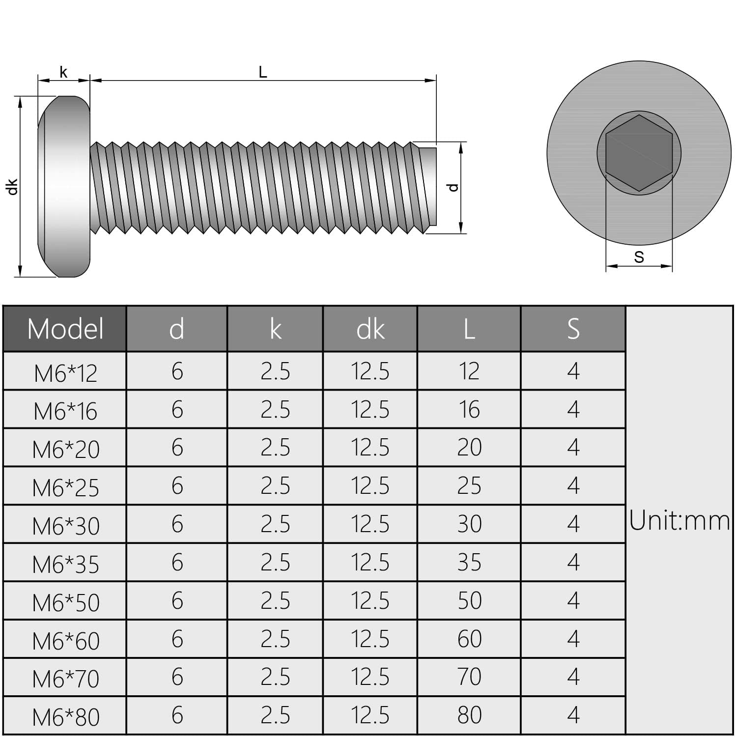 Yinpecly 10PCS M6x20mm Hex Socket Flat Head Screws Furniture Bolts Fastener Countersunk Connector Screws, Full Thread, Carbon Steel, Blue White Tone