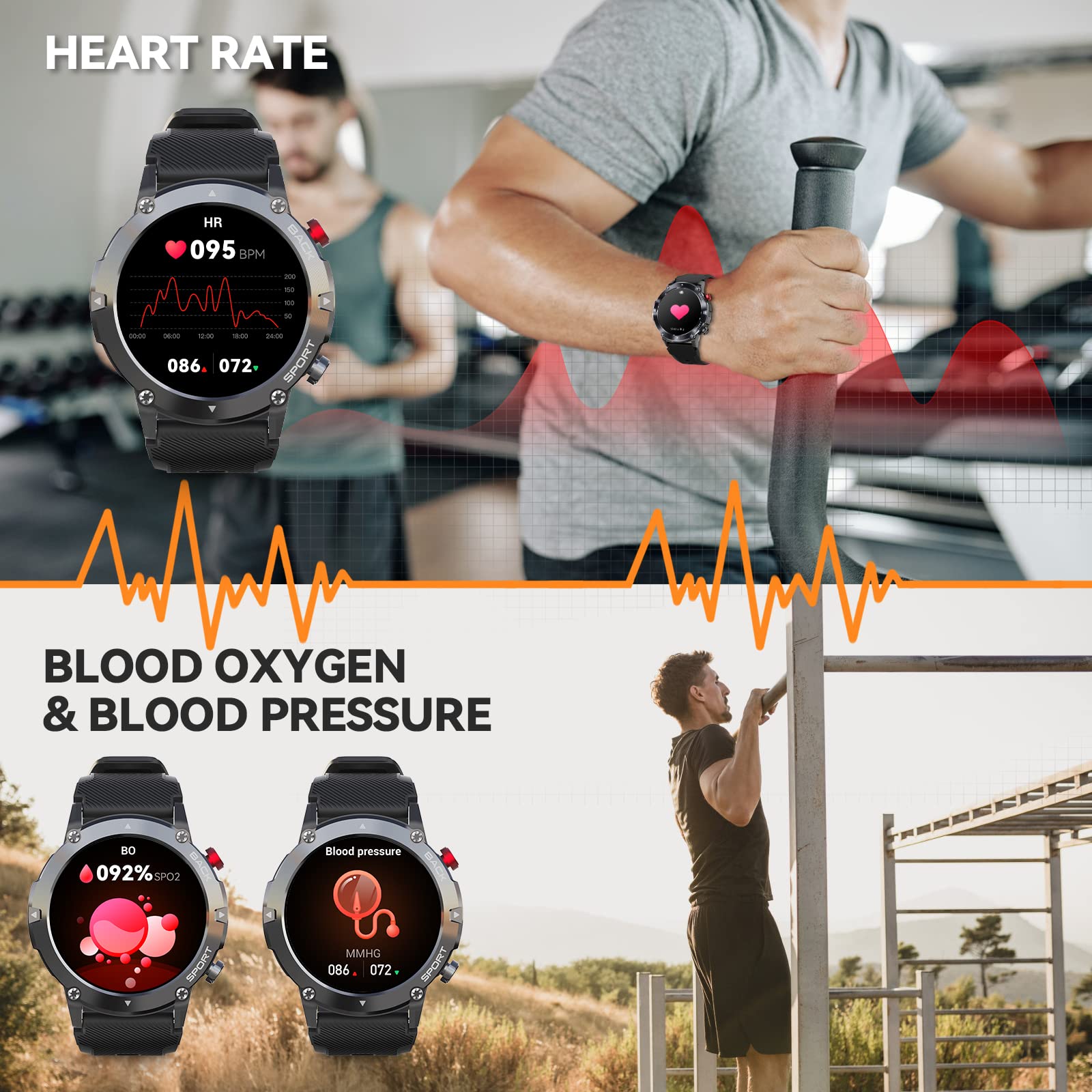 2022 Smart Watch for Men Answer Make Call Activity Tracker 1.32" Touch Screen Fitness Tracker with Heart Rate Sleep Monitor Sports Smart Watches Compatible with Android iPhone Samsung