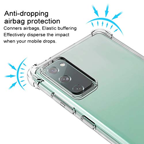 Osophter for Galaxy S20 FE 5G Case Clear Transparent Reinforced Corners TPU Shock-Absorption Flexible Cell Phone Cover for Samsung Galaxy S20 FE 5G(Clear)