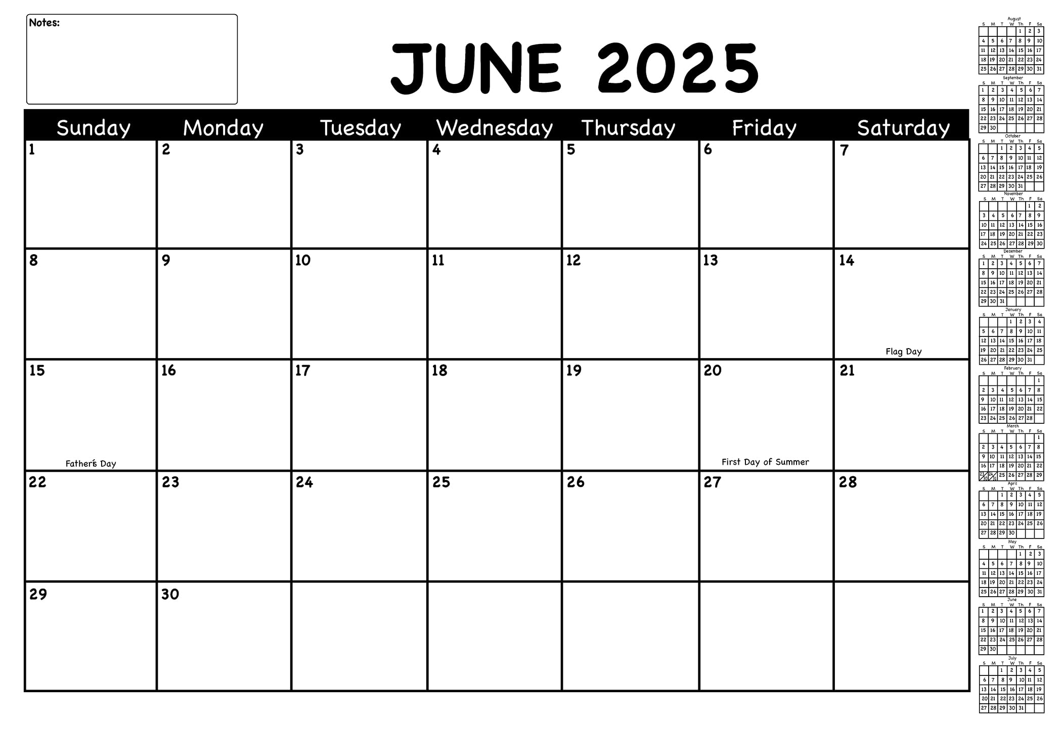 2024-2025 Academic Year Desk Calendar Black/White with Previews, 12 months from August 2024-July 2025 with notes space and holidays, 13” x 19” Wall/Desk Calendar for Teacher Planner, Daily Planning, Lesson Plans, Classroom Office Home, Organization