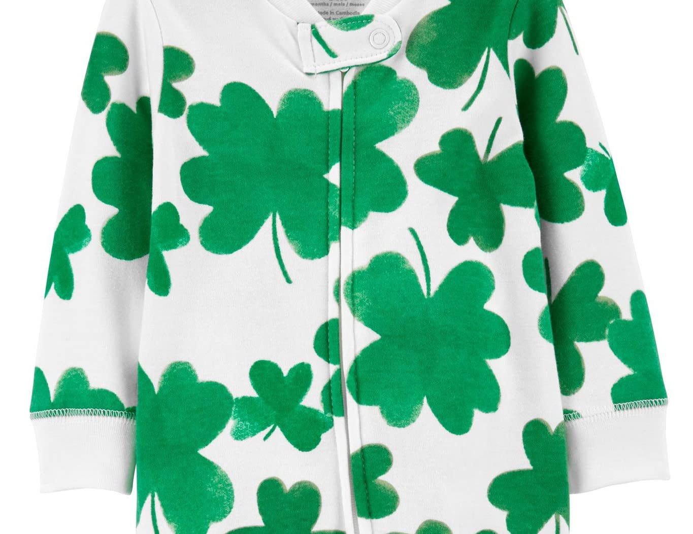 Carter's Unisex Baby St. Patrick's Day Jumpsuit (3 Months, White/Green)
